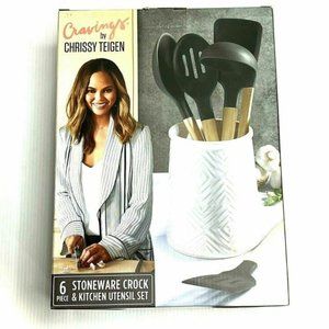 cravings | Kitchen | Cravings By Chrissy Teigen 6pc Ceramic Crock Tools Serving Kitchen Utensils ...